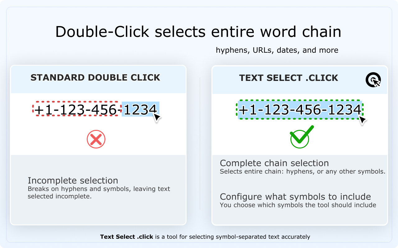 Text Select .click
